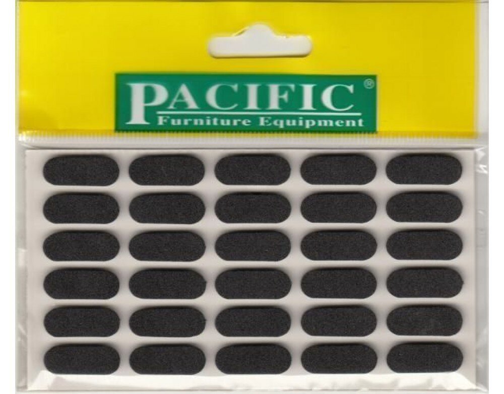 Амортизатор (демпфер) для мебели, овальный 22х8мм черный PACIFIC