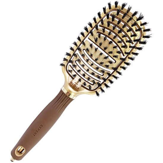 Щетка для волос OLIVIA Garden EXPERT CARE FLEX Boar Bristles Gold&Brown натуральная щетина