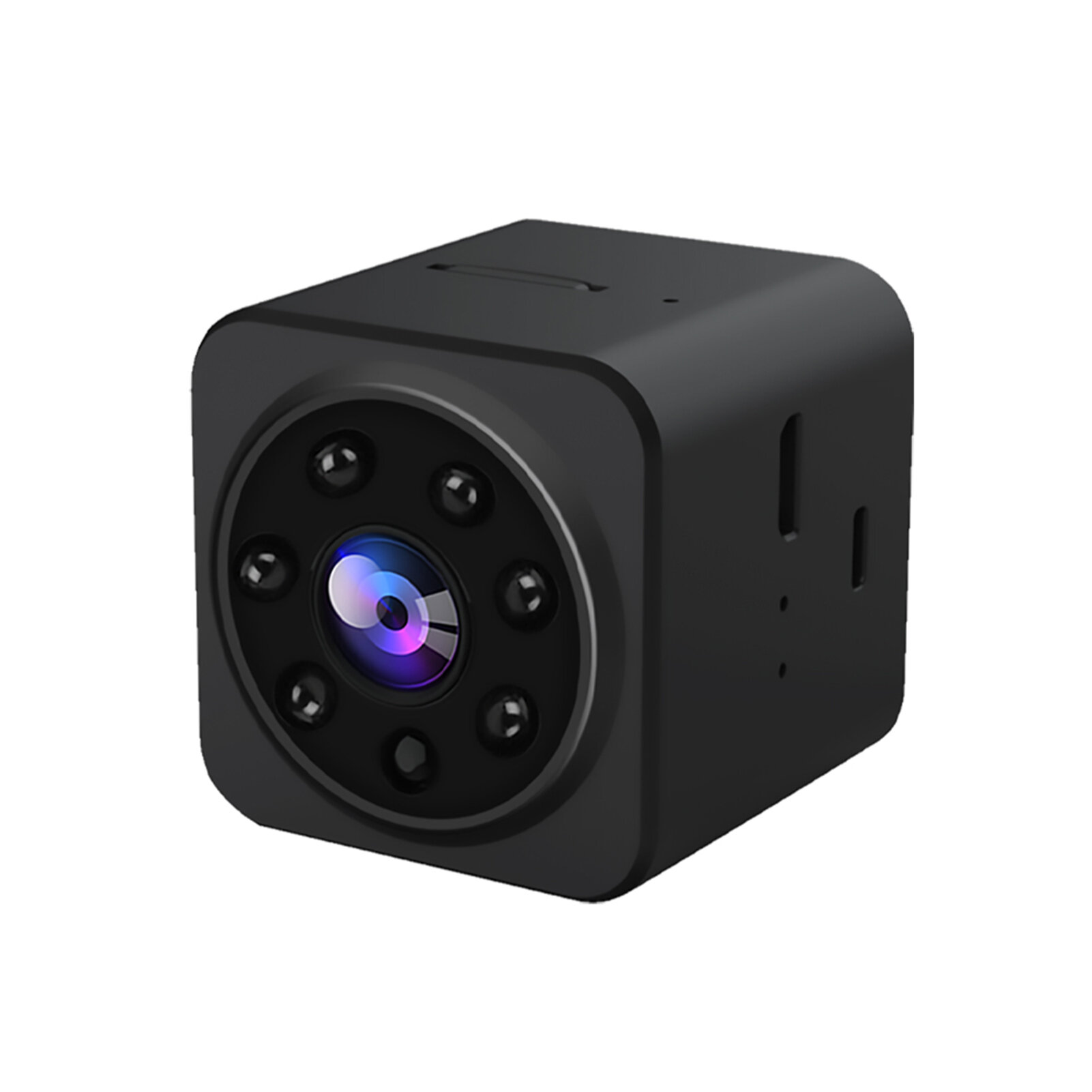 Камера безопасности 1080P Mini Wireless Smart WiFi с встроенной батарейкой, поддерживающая ночное видение, двустороннюю связь, детекцию движения и удаленный просмотр для дома и офиса, черный цвет, размер 34*34*34mm, вес 32g, поддержка TF-карты до 32GB,