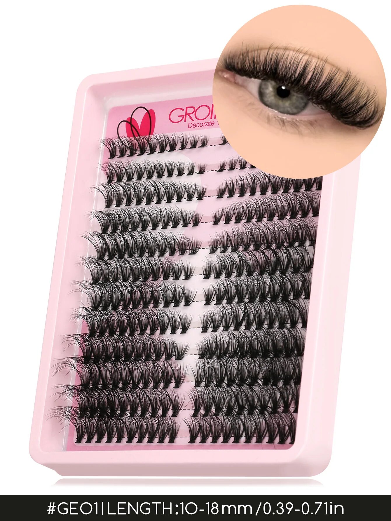 GROINNEYA Кластеры ресниц пушистые, Lashes Clusters 01
