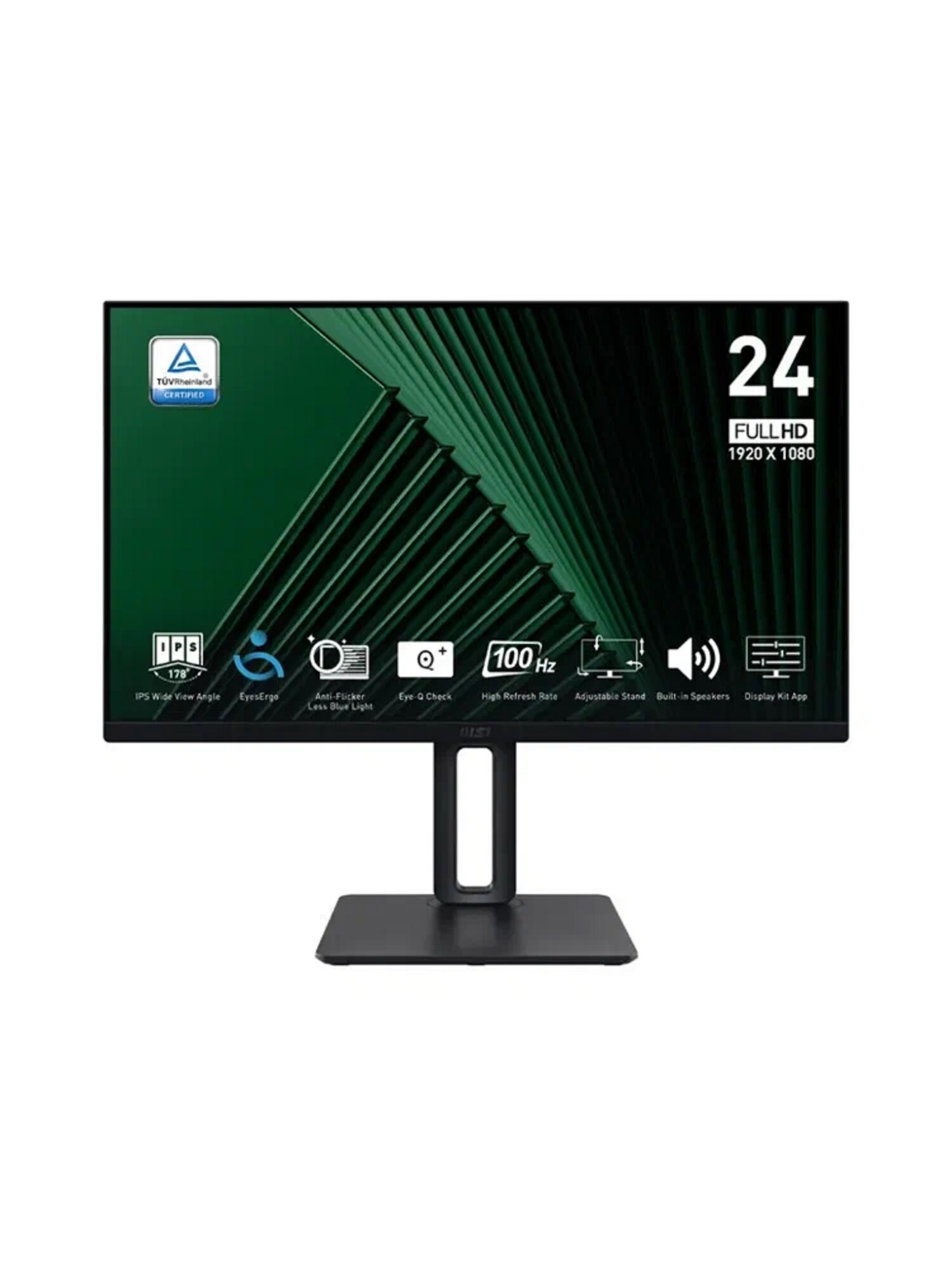 23.8" Монитор MSI Pro MP245PG, 1920x1080, IPS, 100Гц, 1хHDMI, 1хDP, черный