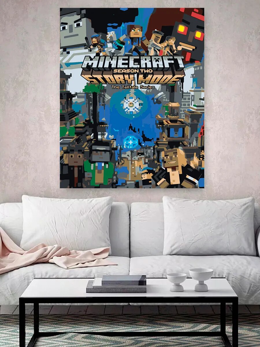 Картины по номерам Minecraft