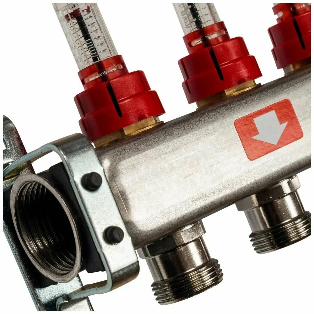 Коллекторная группа STI СМ3F, нержавеющая сталь, в сборе с расходомерами 3 выхода