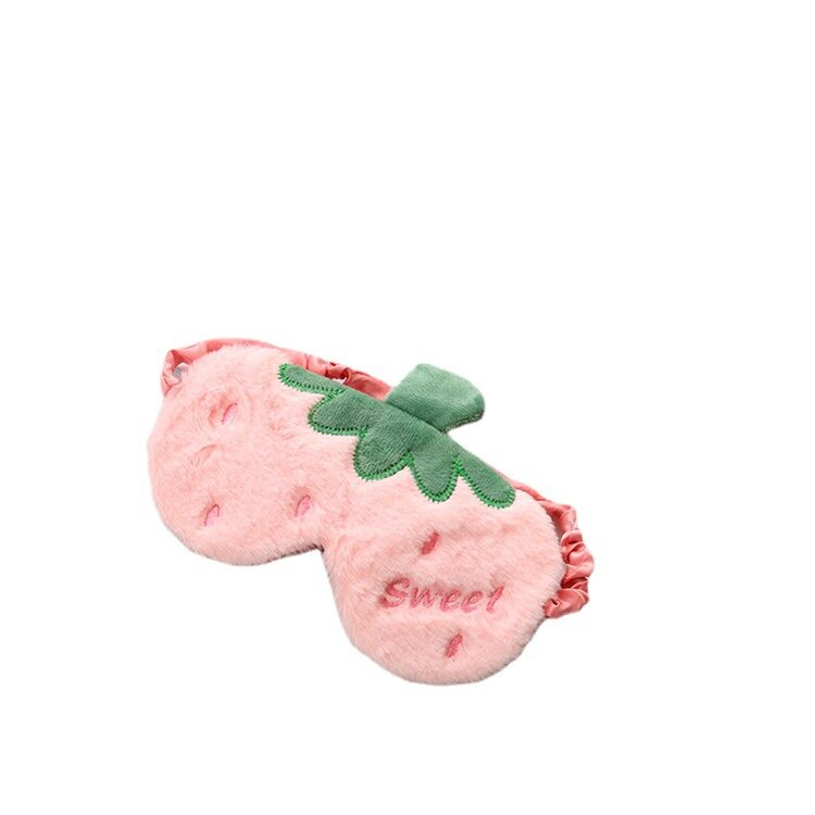 Маска для сна с клубничным плюшем, милые фруктовые маски для сна, мягкая повязка на глаза для релаксации, дорожная повязка на глаза для детей и взрослых, удобный козырек для сна