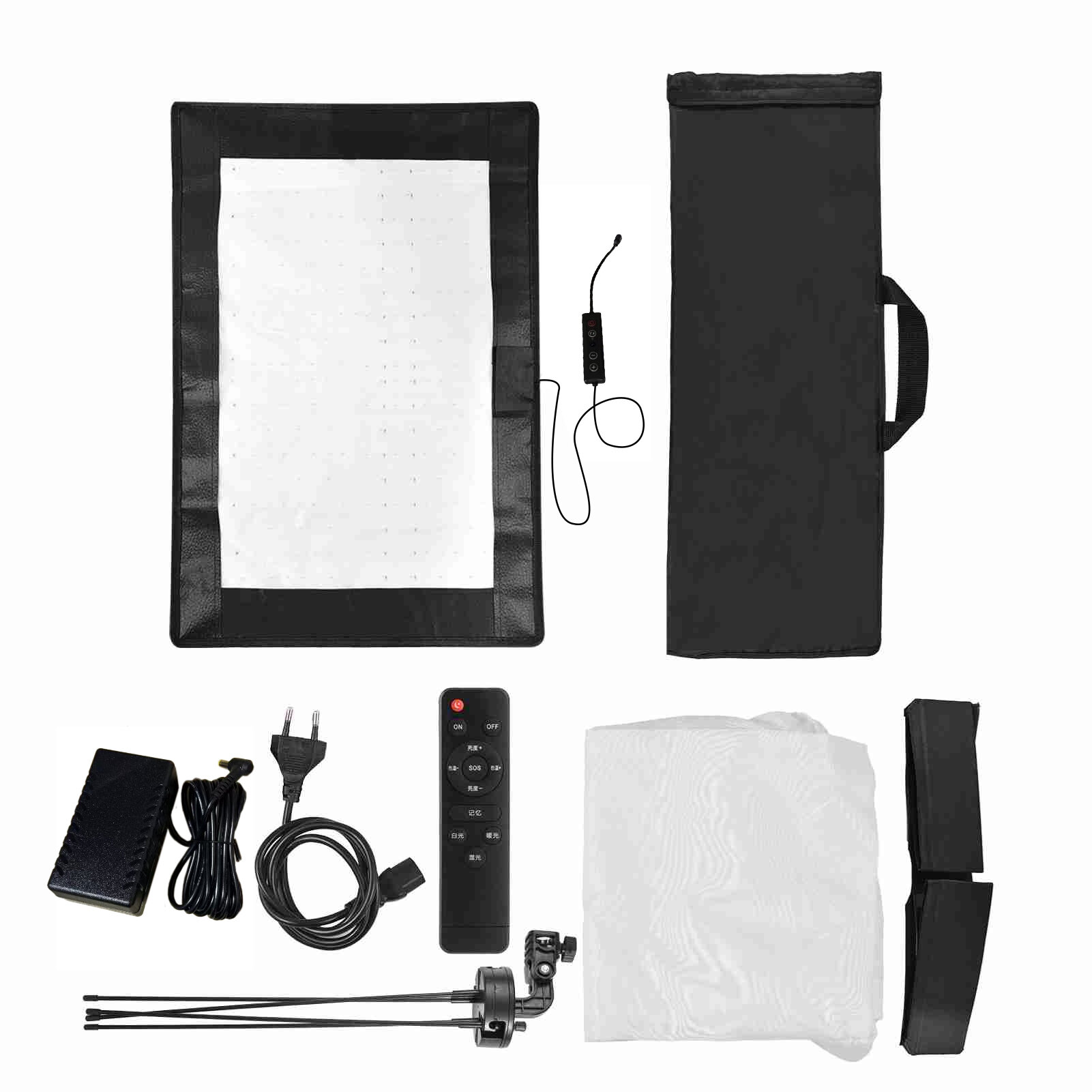 Светодиодный заполняющий свет для фотосъемки, яркость 3000K - 6500K, регулируемый гибкий складной коврик для видеосвета с софтбоксом