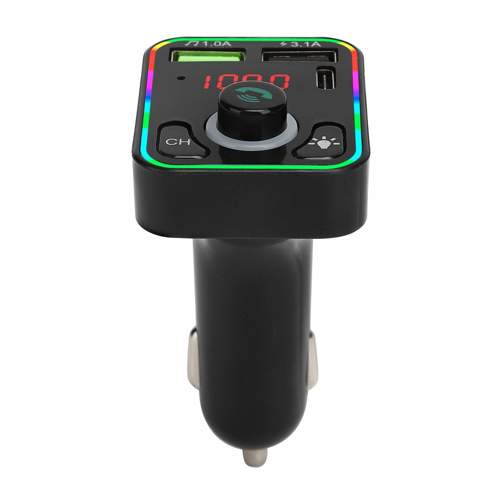 Автоадаптер F3, Bluetooth, FM-передатчик, MP3, подсветка