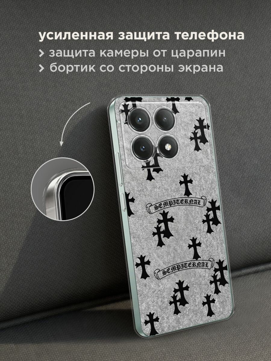Чехол на Xiaomi Poco X6 PRO 5G / Поко X6 Про 5G с принтом "Кресты паттерн 3" — фото 1