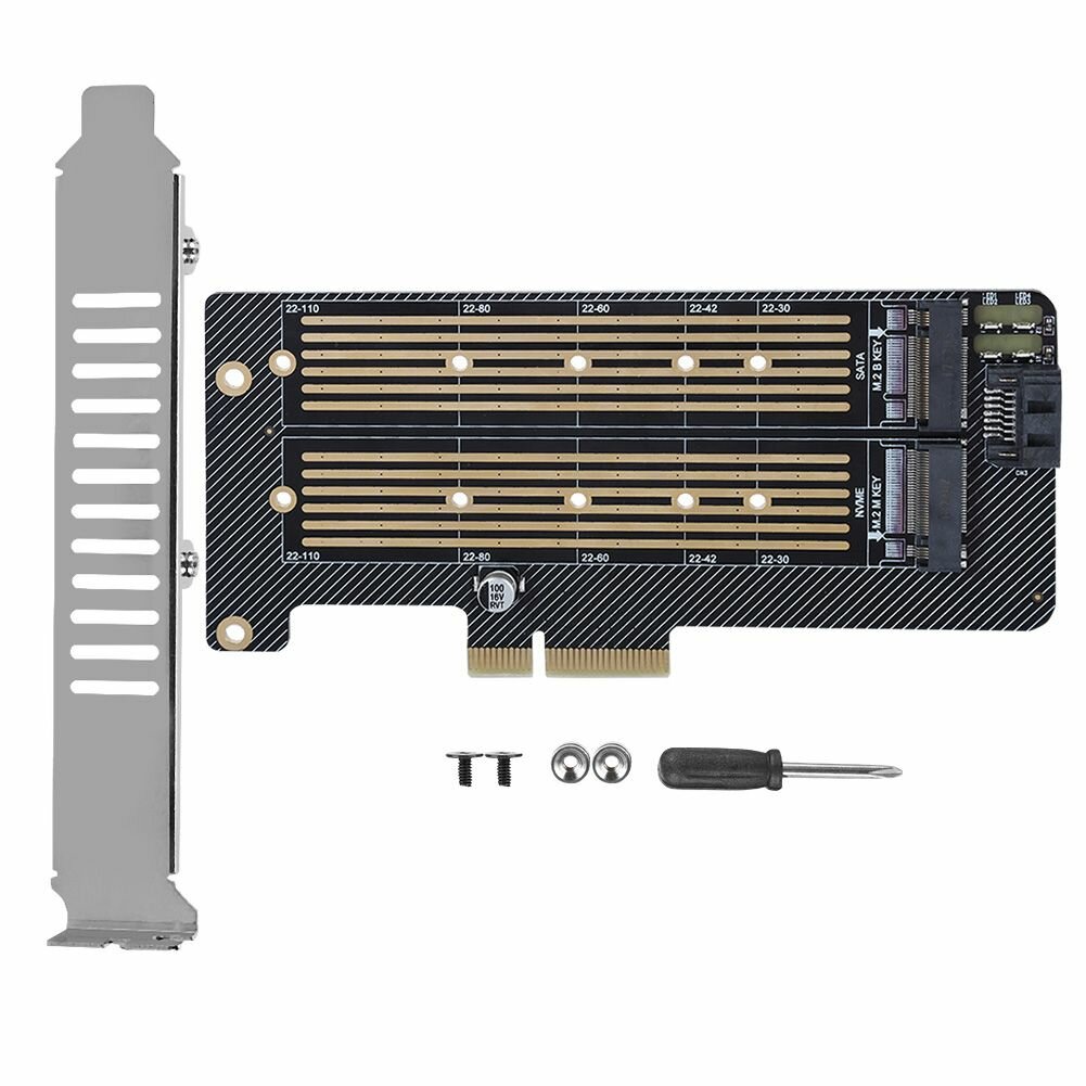 Адаптер M.2 NVME to PCI-E x4 (поддержка M&B key)