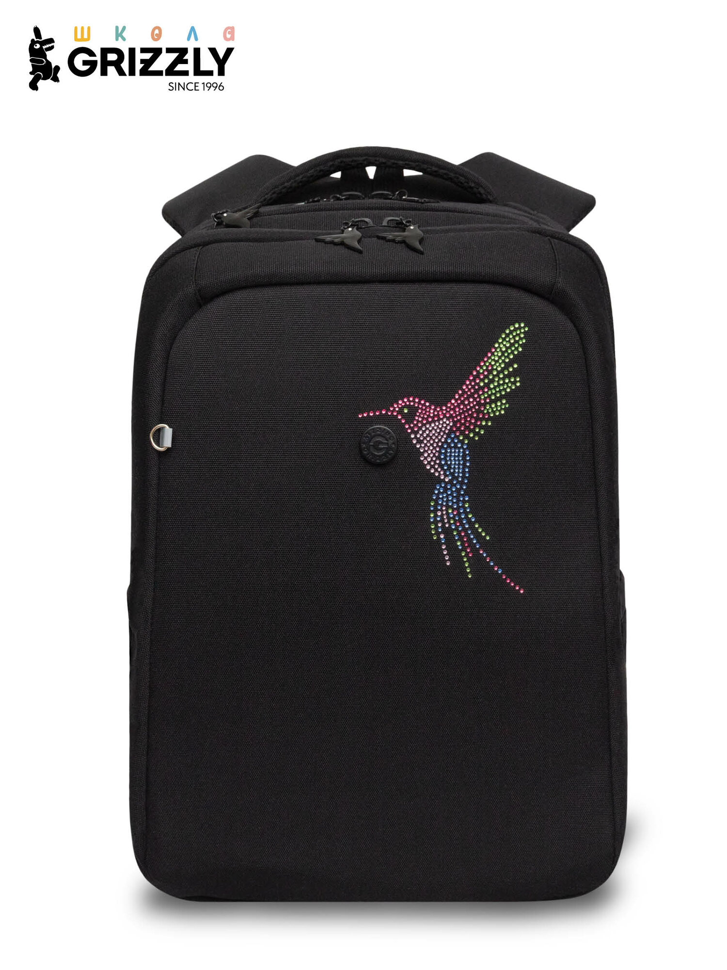 Рюкзак школьный GRIZZLY с карманом для ноутбука 13", двумя отделениями, анатомической спинкой, для девочки, RG-566-8/2