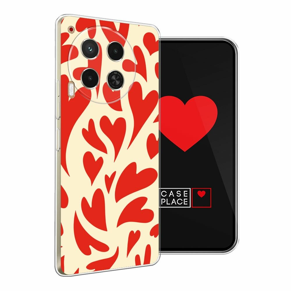 Чехол на Tecno Camon 30 4G / Текно Камон 30 4G с принтом "Crazy hearts 1 - 14 февраля" — фото 1
