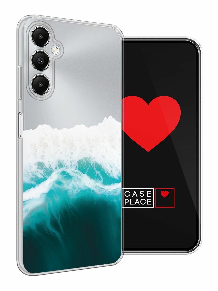 Чехол на Samsung Galaxy A05s / Самсунг Галакси A05s с принтом "Большая волна", прозрачный — фото 1