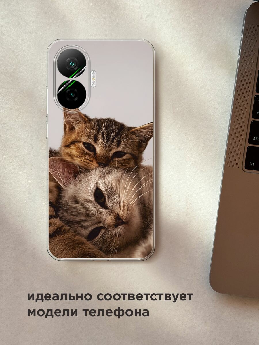 Чехол на Poco F7 / Поко F7 с принтом "Нежные котята - 14 февраля" — фото 1
