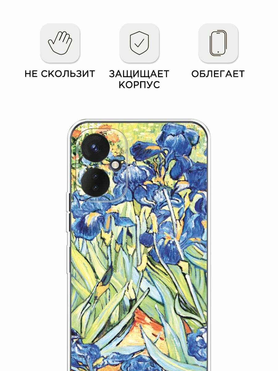Чехол на Tecno Spark 9 Pro / Техно Спарк 9 Про с принтом "Ирисы Ван Гог" — фото 1