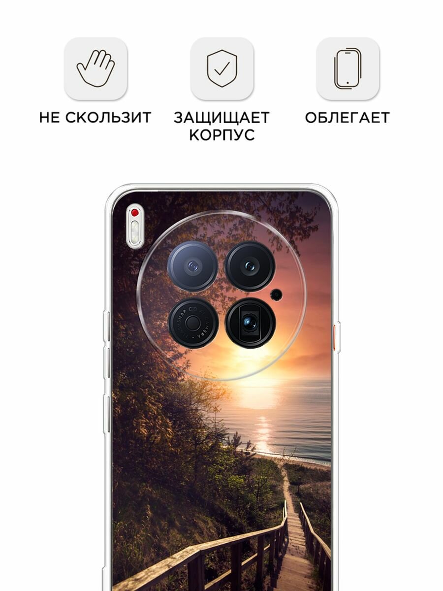 Чехол на Tecno Camon 40 Premier / Текно Камон 40 Премьер с принтом "Мост у воды" — фото 1