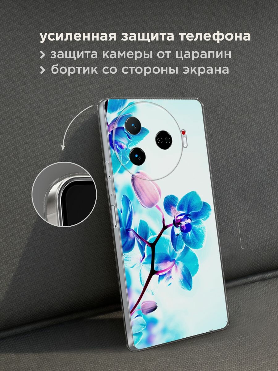 Чехол на Tecno Camon 30 Pro 5G / Текно Камон 30 Про 5G с принтом "Голубая орхидея" — фото 1