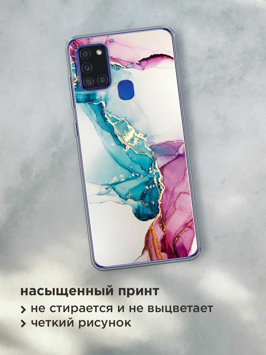 Чехол на Samsung Galaxy A21s / Самсунг Галакси A21s с принтом "Розовые разводы рисунок" — фото 1