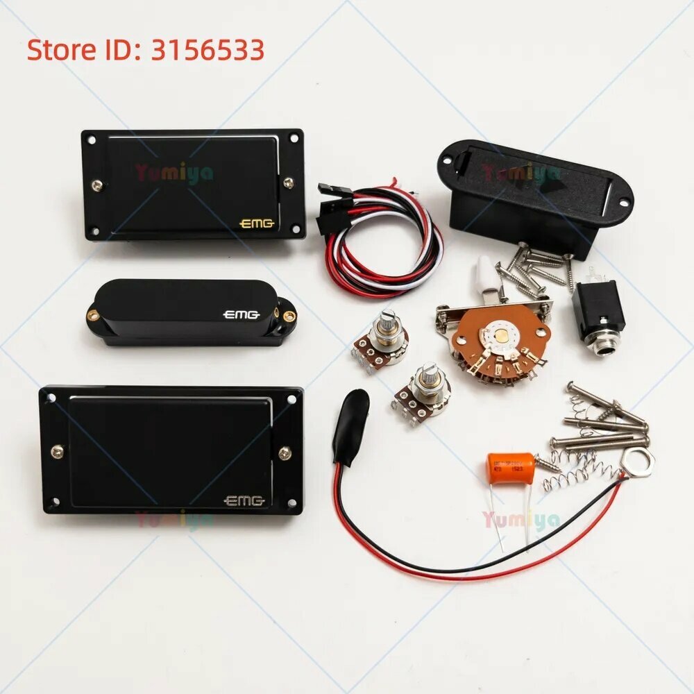 Гитарные звукосниматели EMG Активные звукосниматели Humbucker HSH Потенциометр Аксессуары для гитары Черный