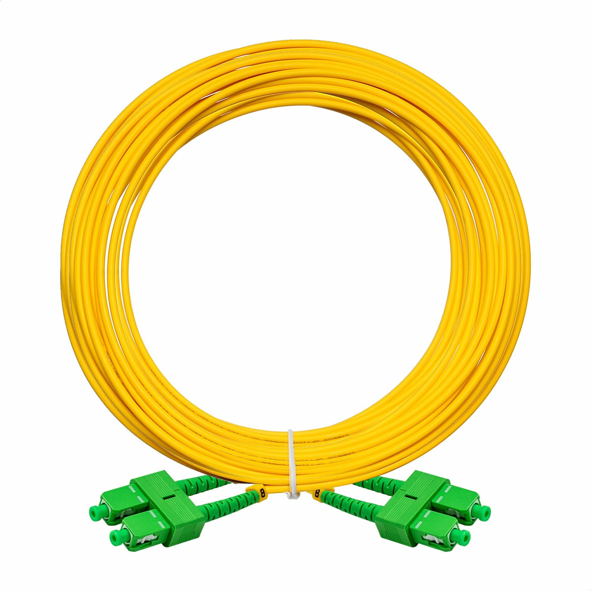 Патч-корд волоконно-оптический ExeGate FC-D-9-SC/APC-SC/APC-10M-LSZH (Шнур во SM 9/125 (OS2/G.652. D), SC/APC-SC/APC, Duplex, LSZH, 10м) EX297912RUS