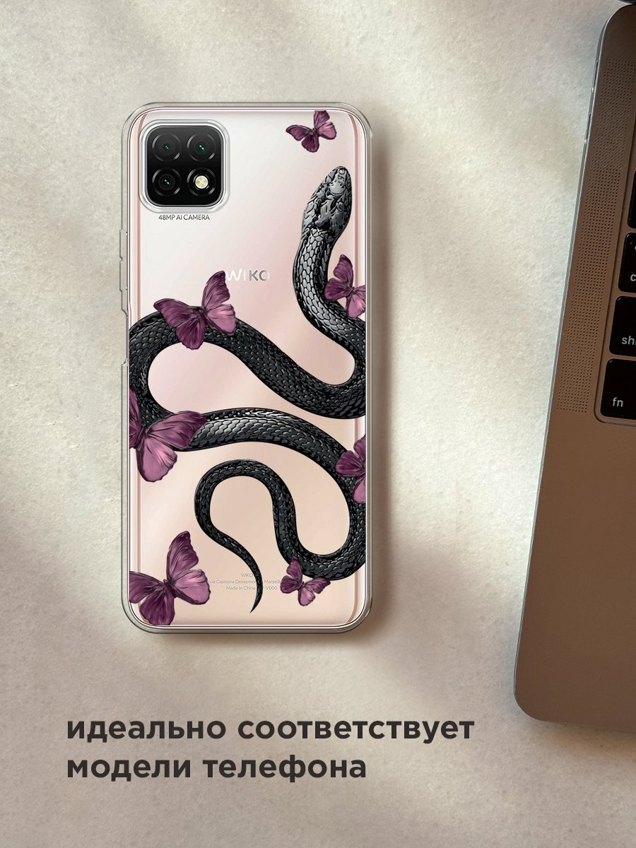 Чехол на Wiko T3 / Вико Т3 с принтом "Snake and butterflies 2" — фото 1