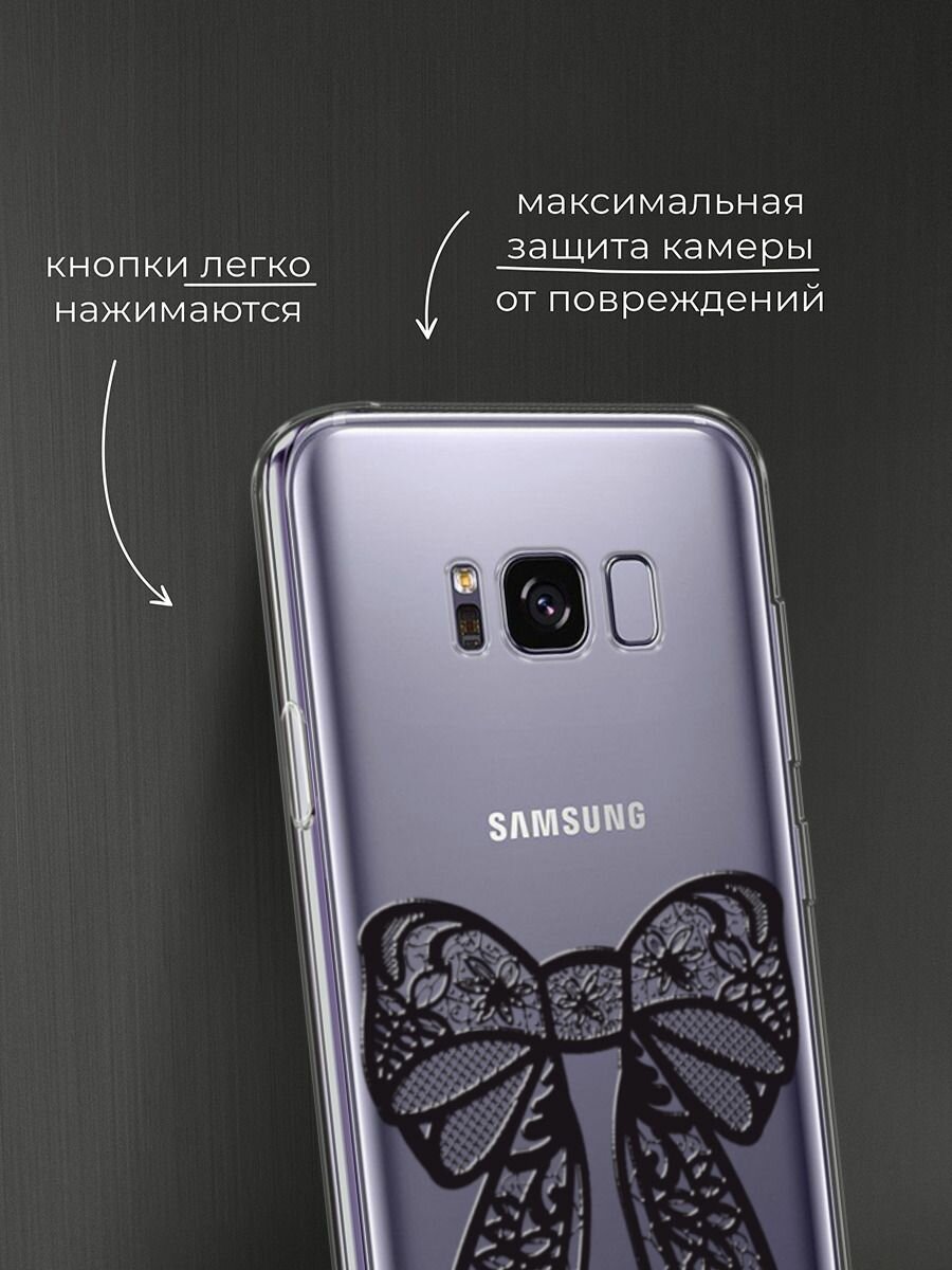Чехол на Samsung Galaxy S8 + / Самсунг Галакси С8 Плюс с принтом "Черный сетчатый бант 2" — фото 1