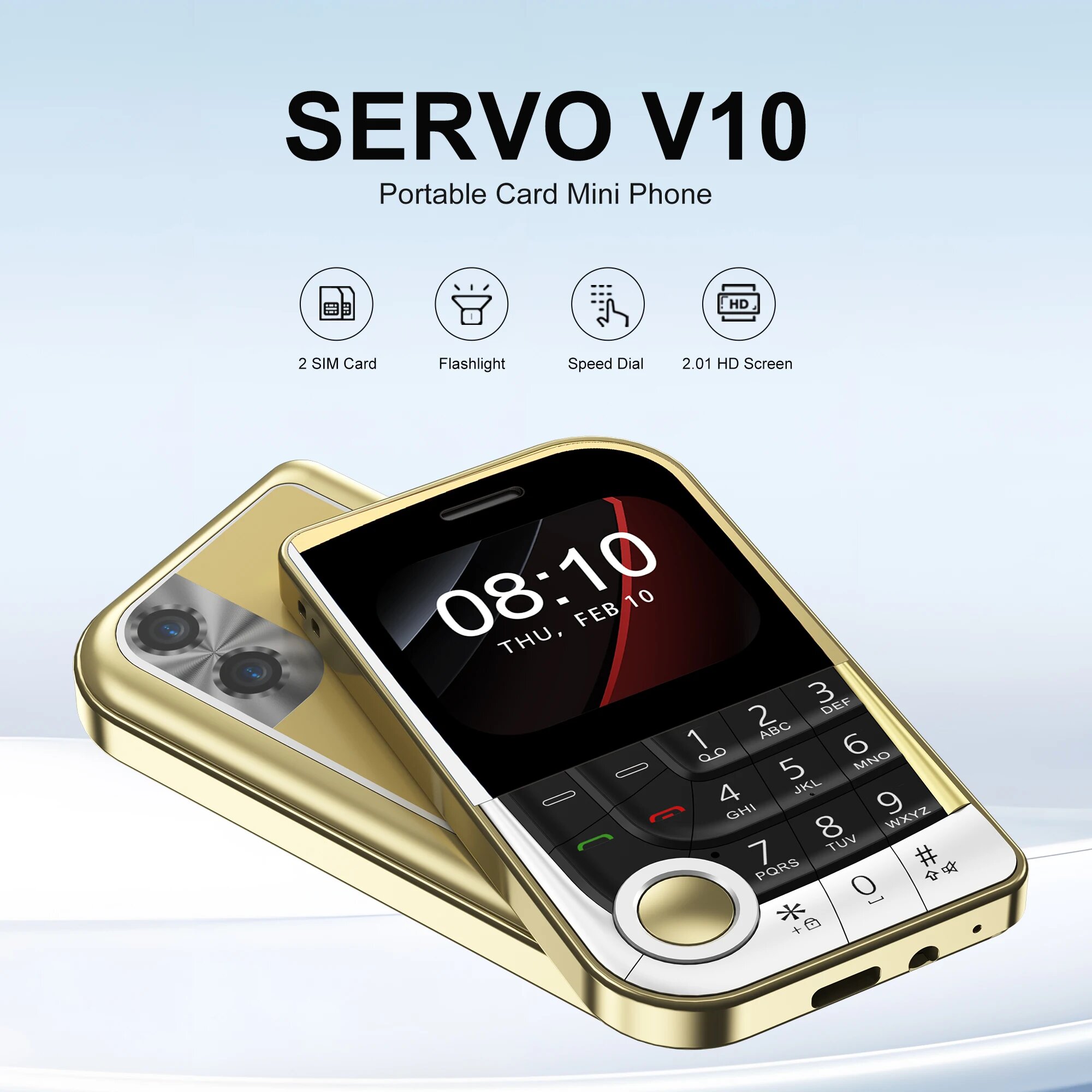 Резервный телефон SERVO V10, 2 SIM, 2.01", Magic Voice, черный