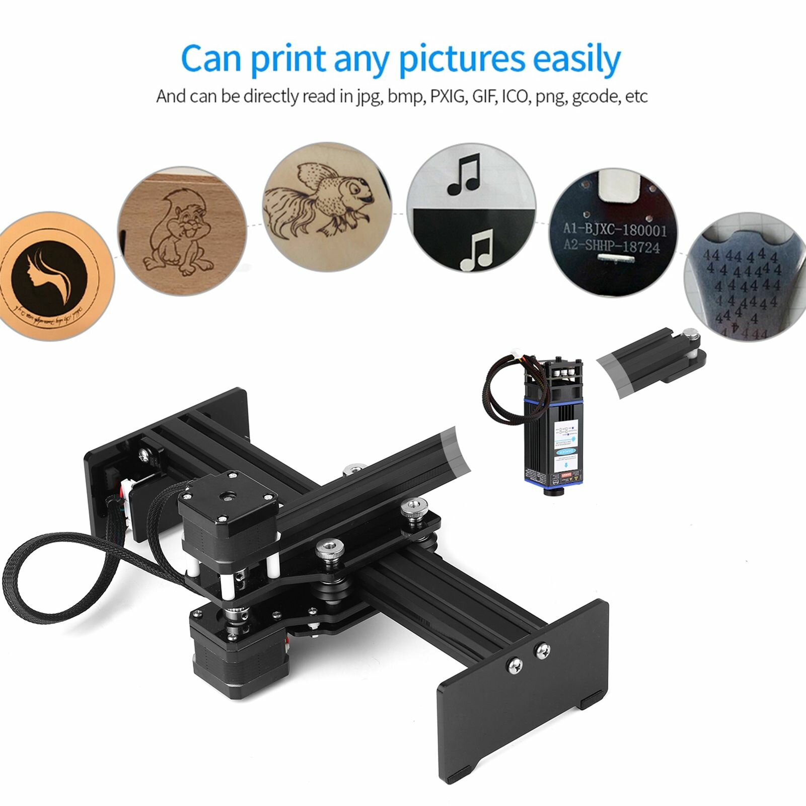 Портативный набор фрезерного станка CNC с управлением через Android, лазерный гравёр 20W для начинающих