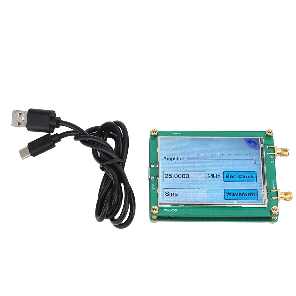 AD9833 TFT Full Touch Screen Signal Generator DDS Source Dot Frequency for Sine / Triangle Square Wave