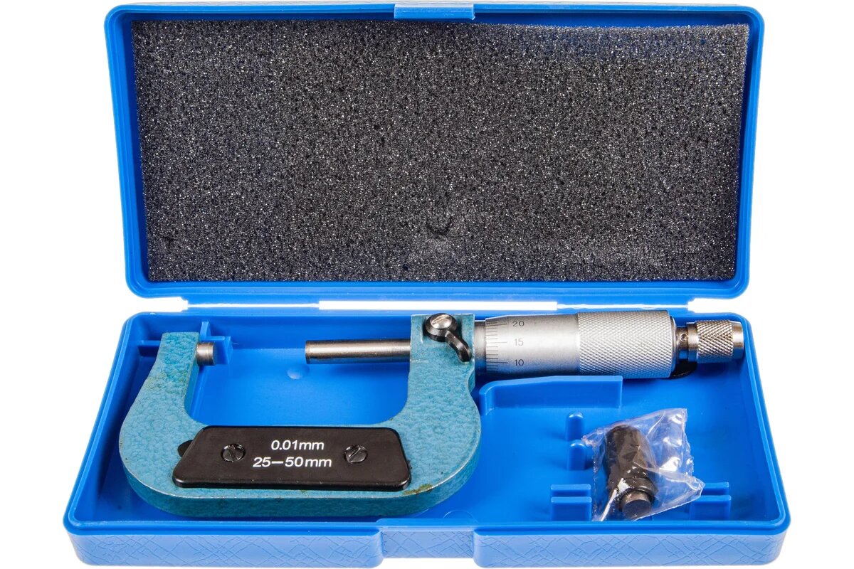 Эврика микрометр 25-50 мм 0.01 мм в футляре ER-02550 - точность и надёжность измерений