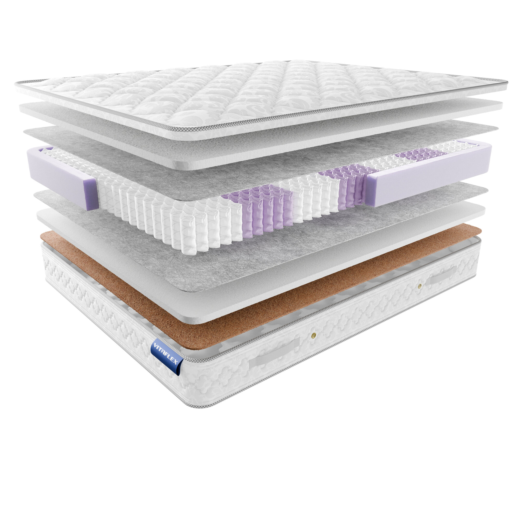 Матрас Vitaflex Hollo-Middle S1000 80х195 серии Classic высота 23 см анатомический средней жесткости кокосовый