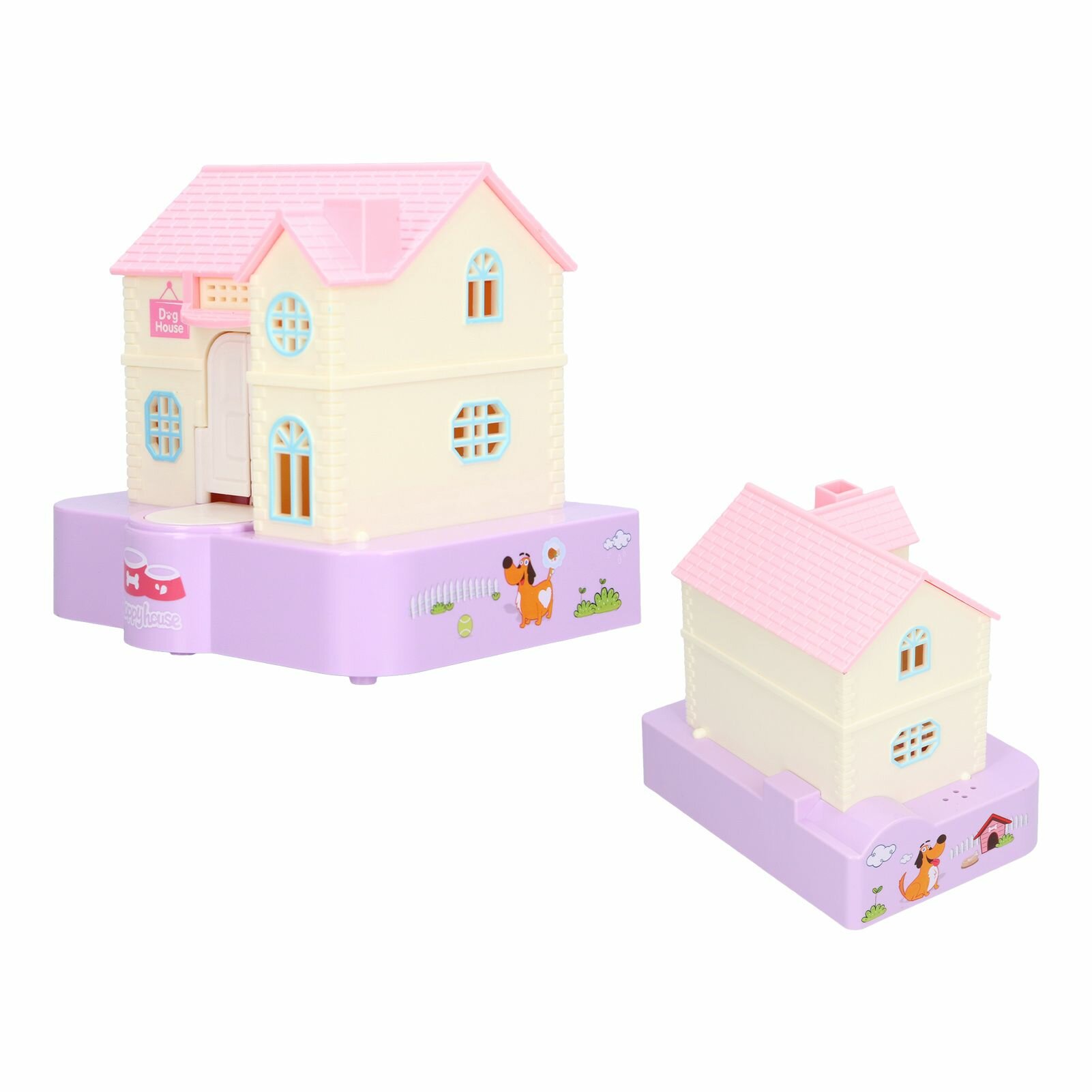 Собачья будка, копилка для денег, автоматическое глотание монет со световыми музыкальными эффектами, игрушка в подарок для детей, фиолетовая собака удачи