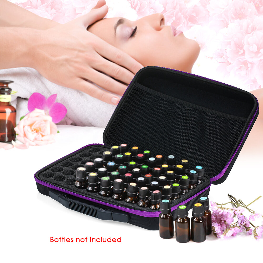 EVA 60 слотов держатель для эфирных масел вмещает 15 мл бутылки ударопрочный корпус плотная пена для инструментов для рисования нейл-арта стразы мелкие детали бутылки для хранения кейс контейнер с застежкой-молнией