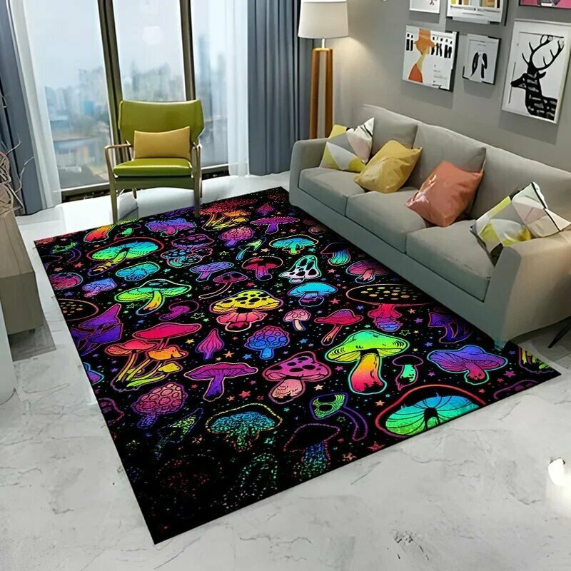 Ковёр YUQIDEHOME психоделические грибы для гостиной 80x120cm (31x47in), Style P