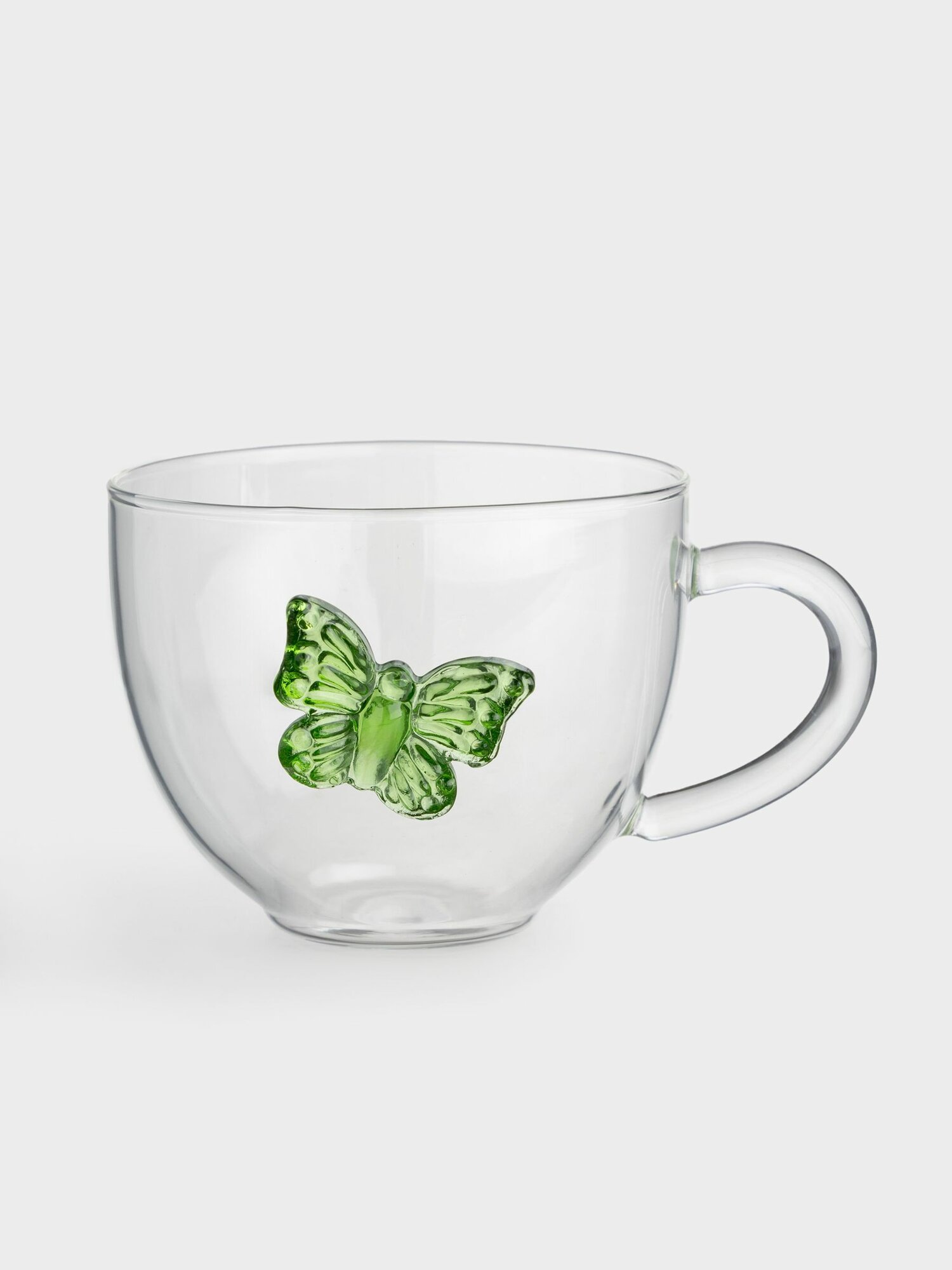 Кружка для чая Kuchenland, 300 мл, стеклянная Б, Бабочка, Butterfly