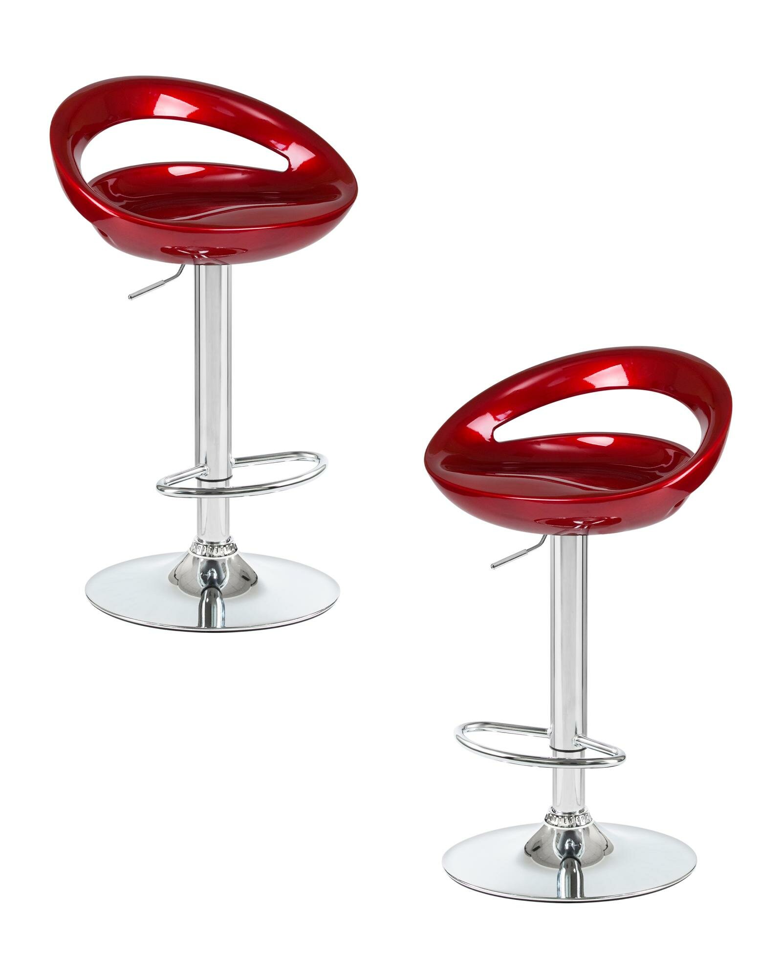 Стул DISCO DOBRIN бордовый, пластик и металл, твердое сиденье, без подлокотников