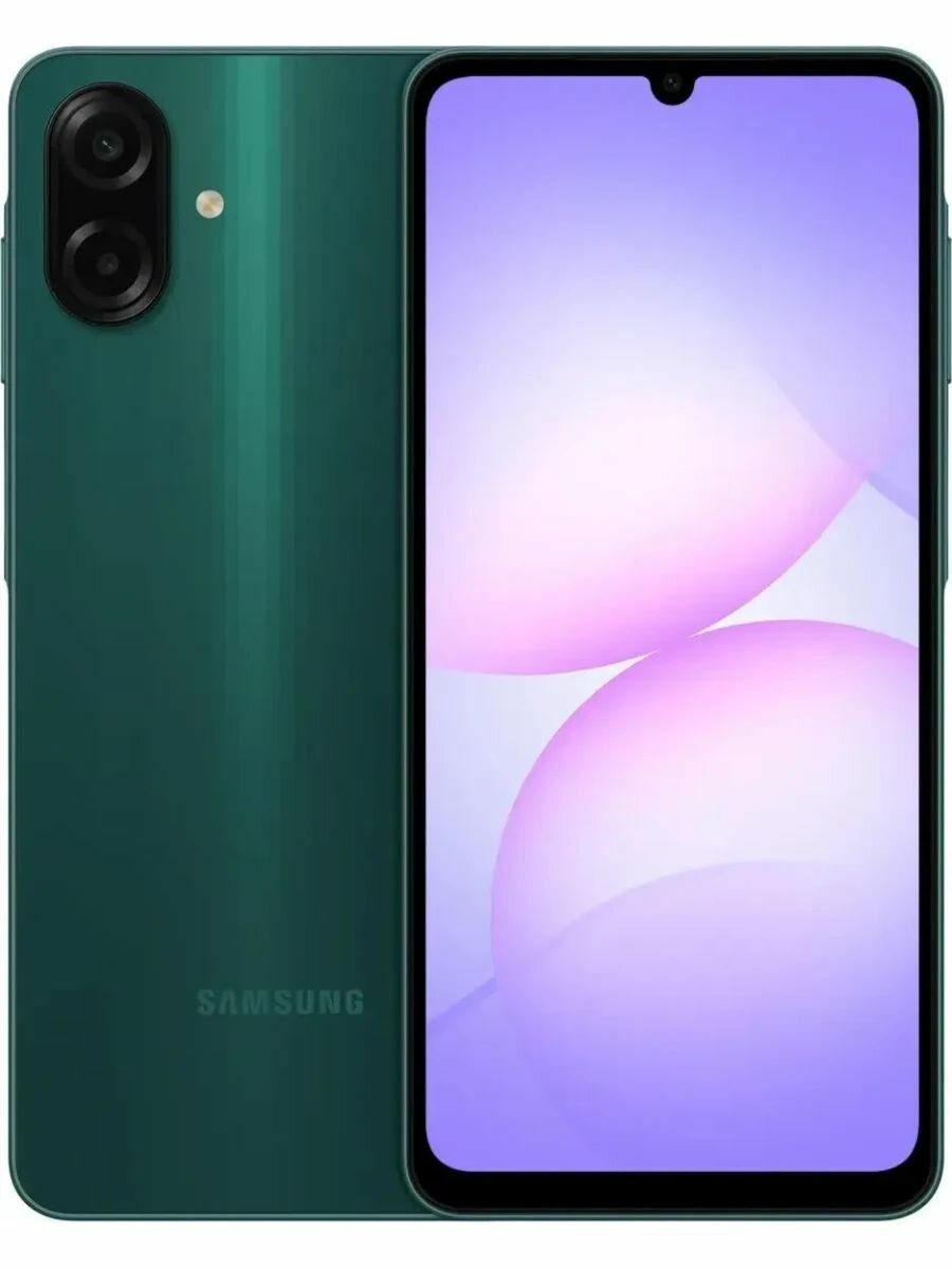 Смартфон Samsung Galaxy A07 4/64Gb, 2 Nano-SIM, камера 50 Мп, зеленый