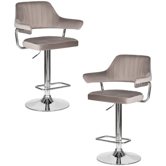 Стул барный Dobrin CHARLY (серый велюр (MJ9-75))(2 шт/уп)