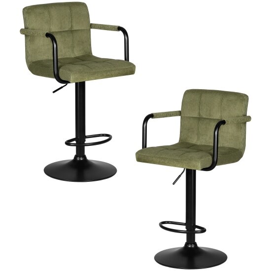 Стул барный Dobrin KRUGER ARM BLACK (зеленый вельвет (LAR-E2041-7))(2 шт/уп)
