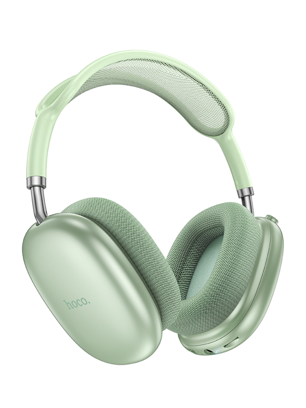Наушники беспроводные Hoco W55 с поддержкой карты памяти micro SD, AUX, Bluetooth 5.3, до 90 ч работы, зеленый