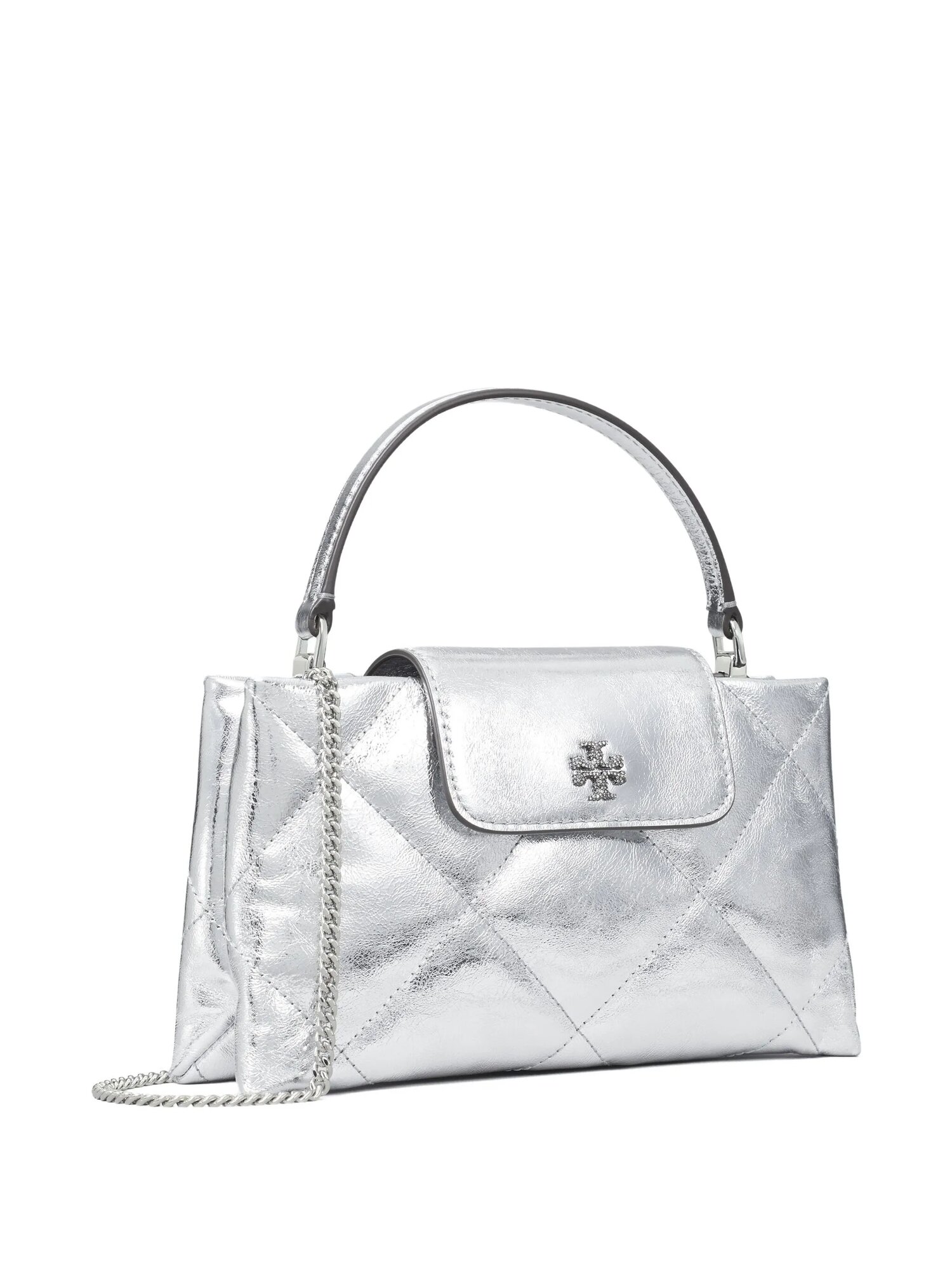 Сумка Tory Burch Kira, серебристый/красный — фото 1