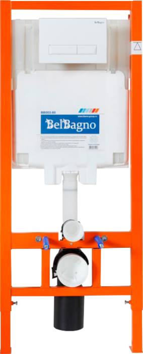 Инсталляция BelBagno BB002-80 + Кнопка Marmi BB009-MR-BIANCO белая