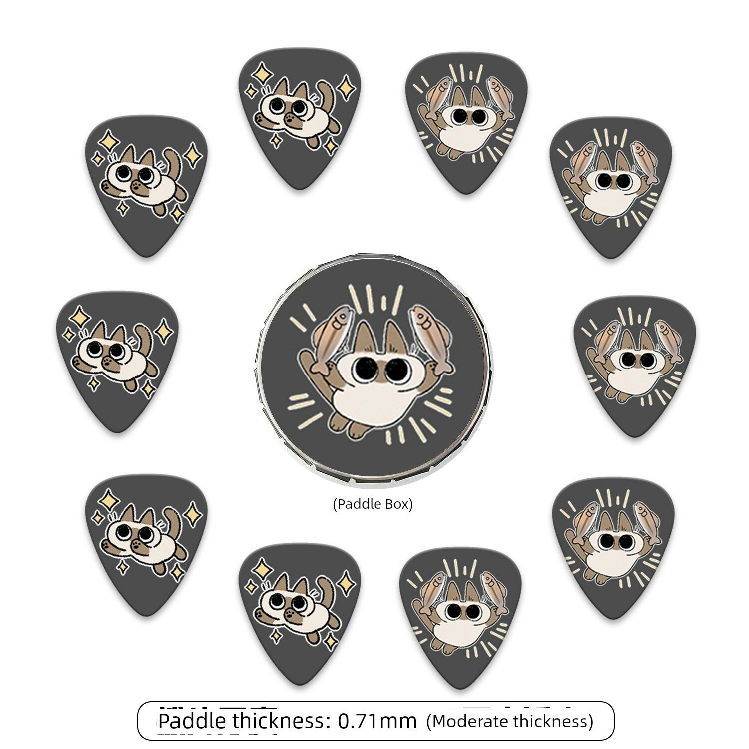 Коробка для медиаторов в виде мультяшного персонажа для фолк-гитары, акустической гитары и электрогитары, милый