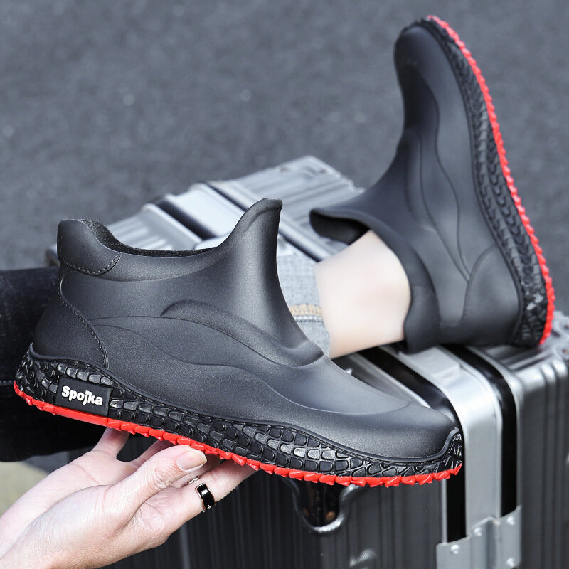 Мужские резиновые сапоги, лето 2025 г, новый стиль, нескользящие, водонепроницаемые, подходят для дождливых дней, активного отдыха, работы на кухне и рыбалки.