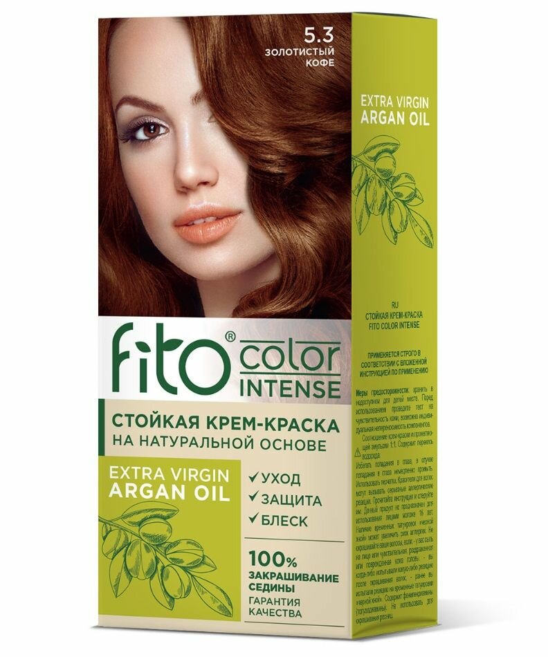 Краска для волос Fito color intense 115мл тон 5.3 Золотистый кофе