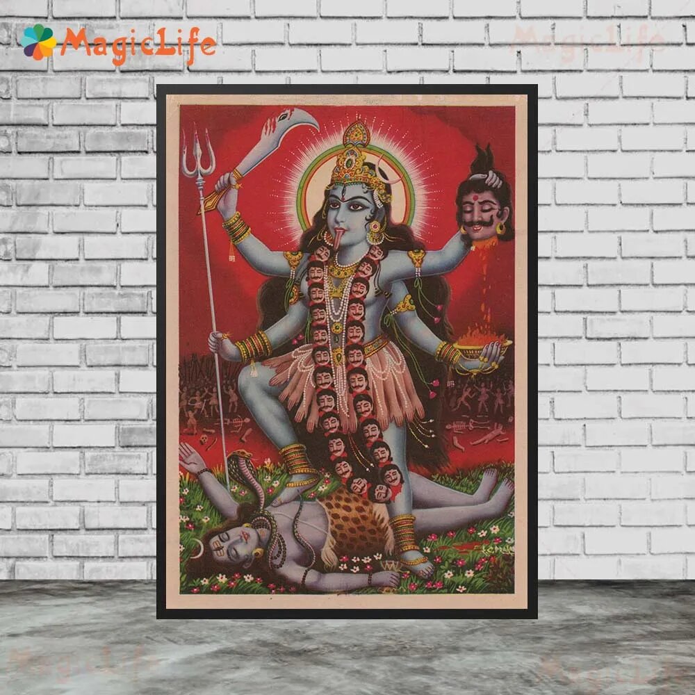 Настенная живопись Vishnu, Brahma And Shiva Gods F, 21X30cm NoFrame