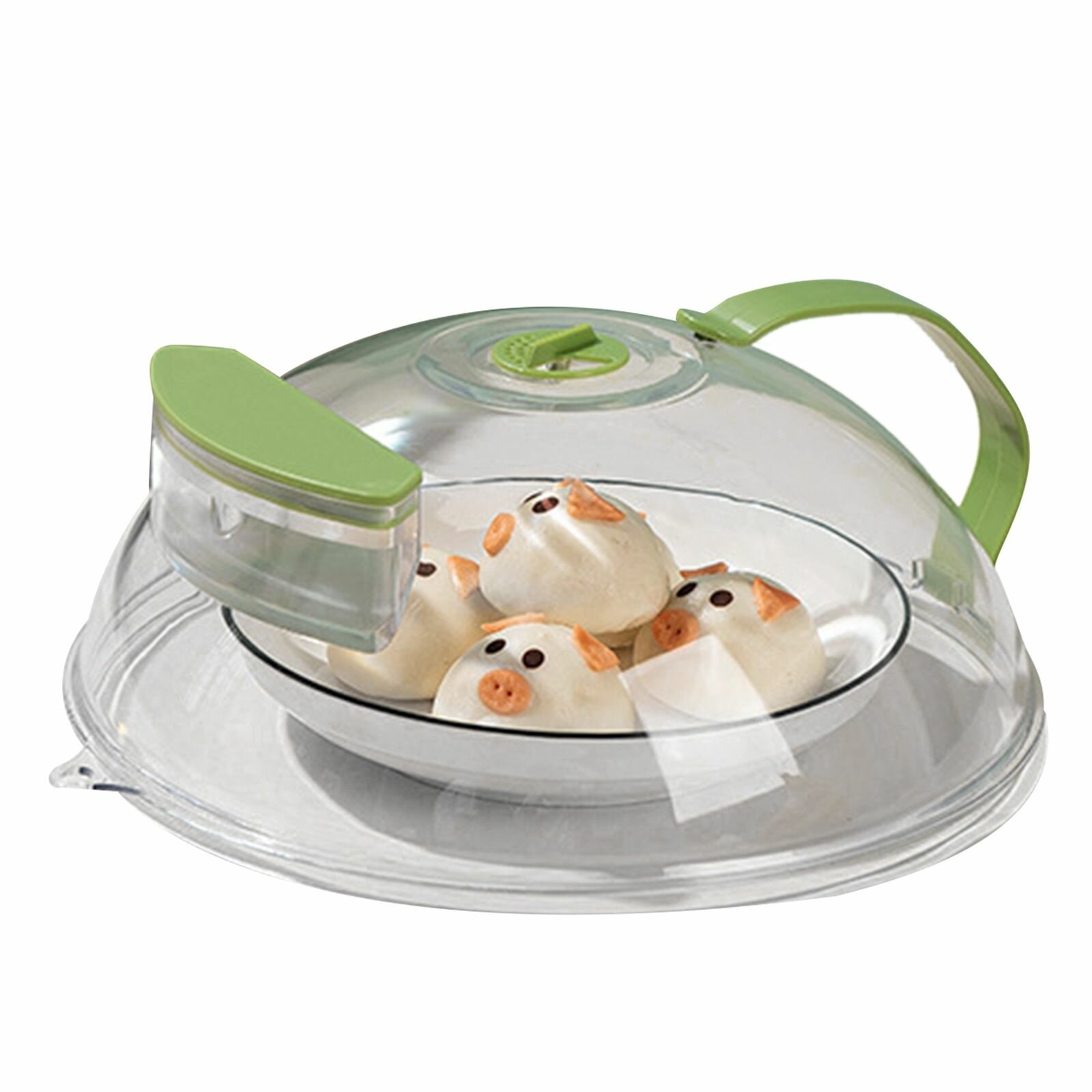 Прозрачная крышка для микроволновки с ручкой тарелок