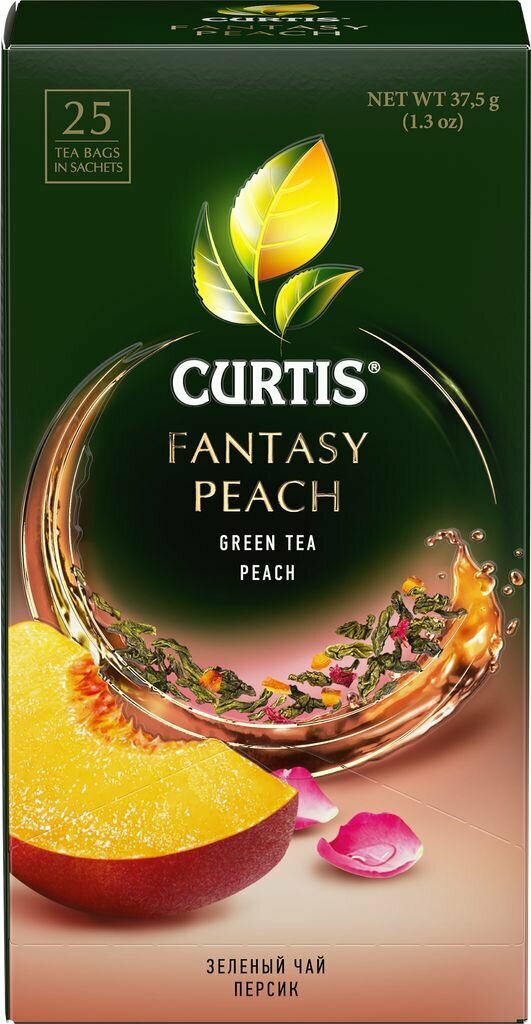 Чай зеленый CURTIS Fantasy Peach арома, 25пак x 5 упаковок