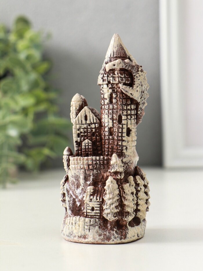 Фигура "Замок" размер 12х6 см, гипс, цвет коричневый