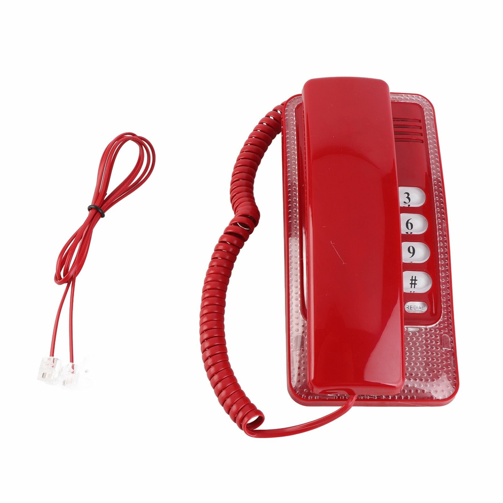 Настенный телефонный аппарат без идентификатора вызывающего абонента, домашний телефон для гостиничного и семейного использования, прочный дизайн красного цвета, простая установка