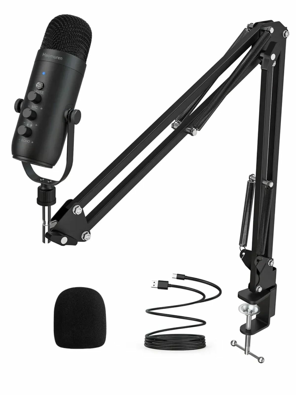 HAOMUREN K66S студийный конденсаторный микрофон для стриминга, USB