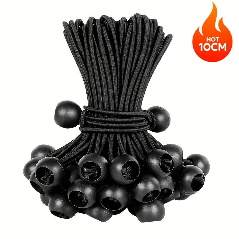 Банджи-шнуры черные 10 шт. Черный, Black black10cm